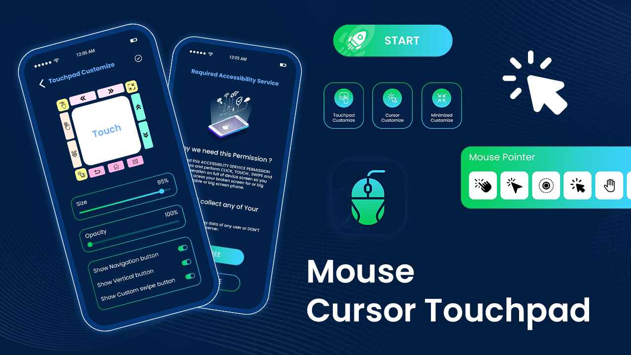 Mouse Cursor Touchpad - Quick Cursor - One-Handed Mode - Remote Mouse - Touchpad for Big Phone ...